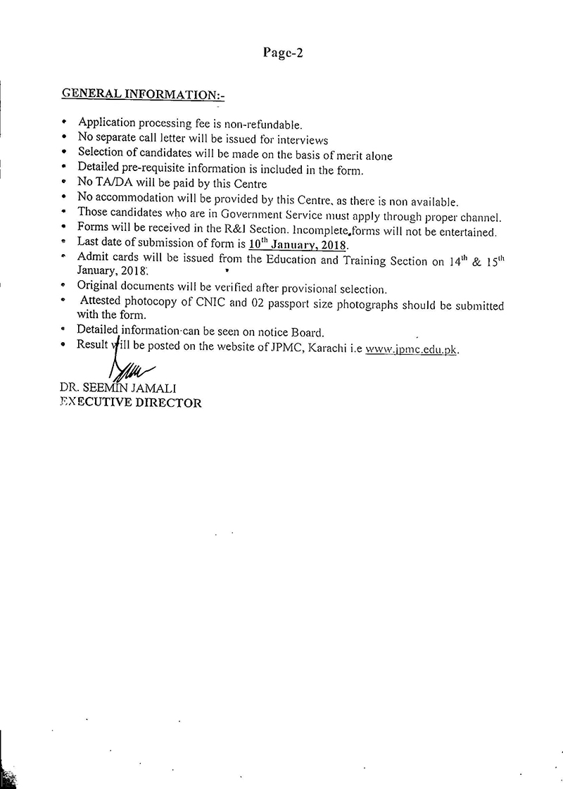 Jinnah Postgraduate Medical Centre JPMC Karachi 75510 Jinnah Postgraduate Medical Centre JPMC Karachi 75510